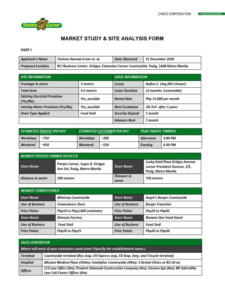 Market-Study-Site-Analysis Sample | PDF