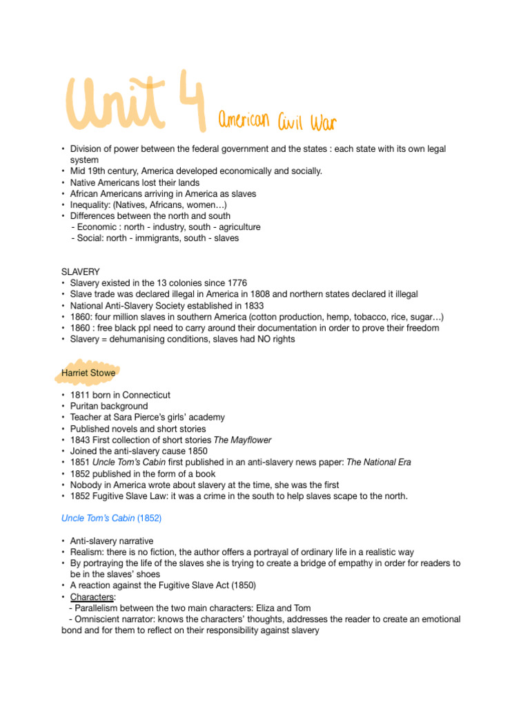 Unit 4 - American Civil War | PDF