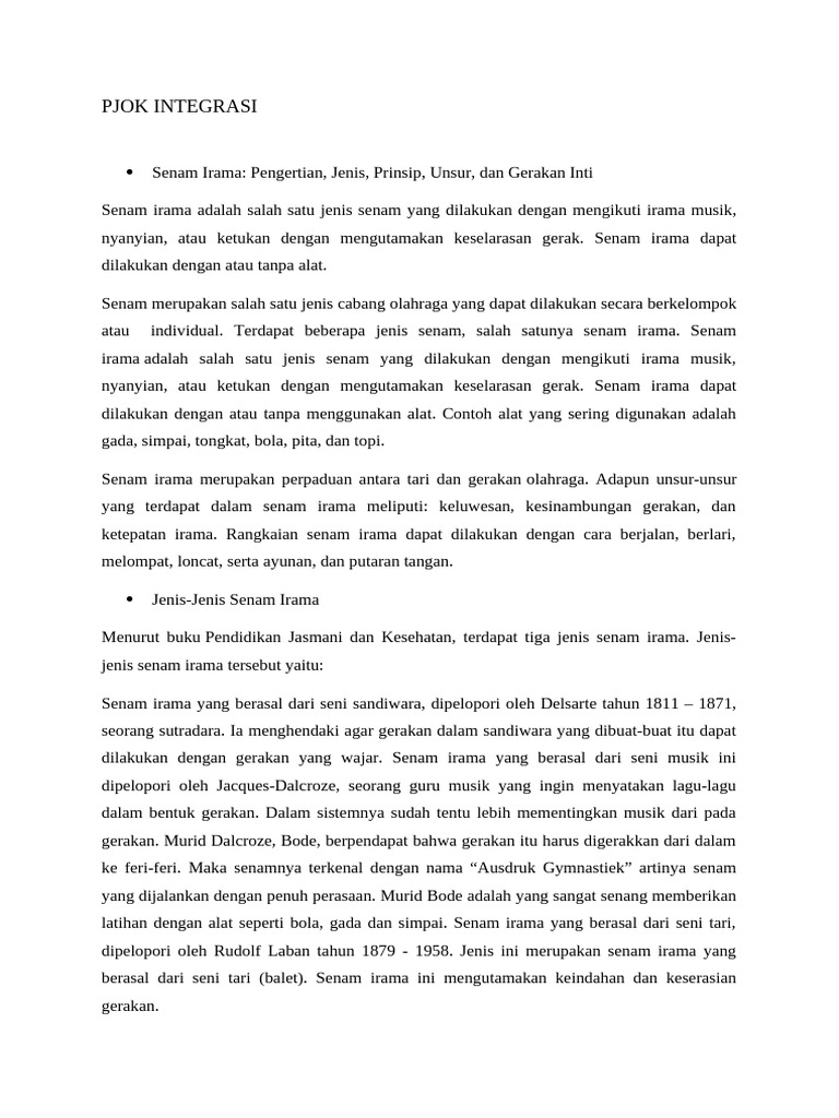 Pjok Integrasi | PDF