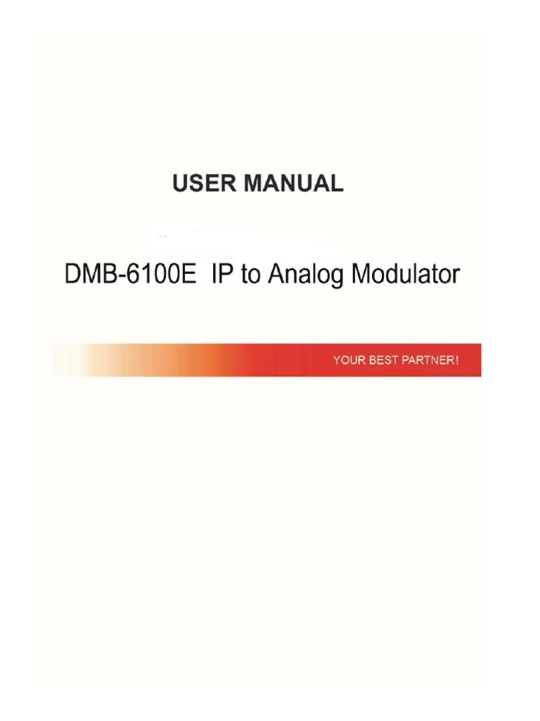 DMB-6100E IP To Analog Modulator User Manual - Digicast | PDF ...