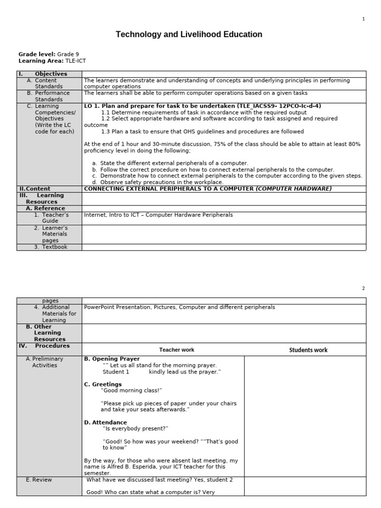 Lesson Plan ICT - CSS - Demo Teaching | PDF