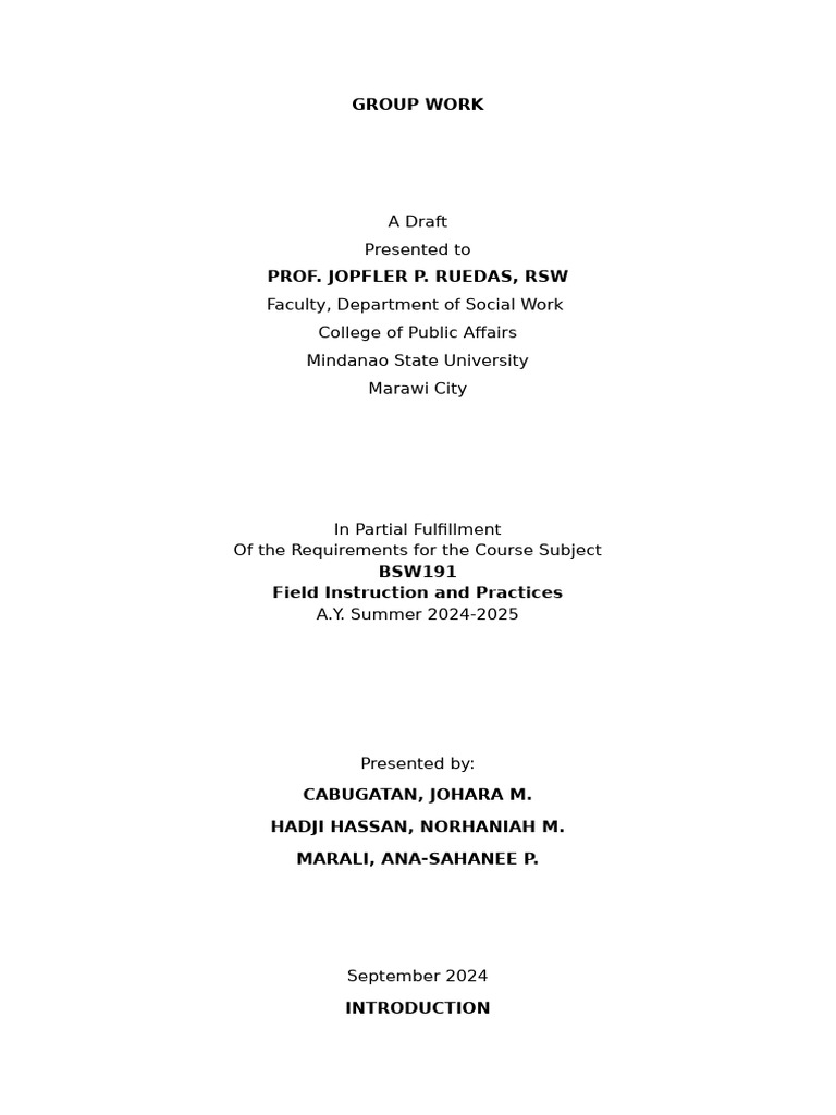 Group Work | PDF