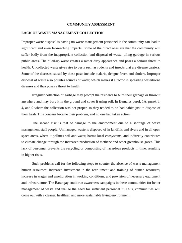 Community Assessment | PDF