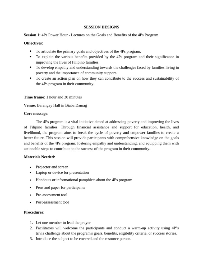 Session Designs | PDF