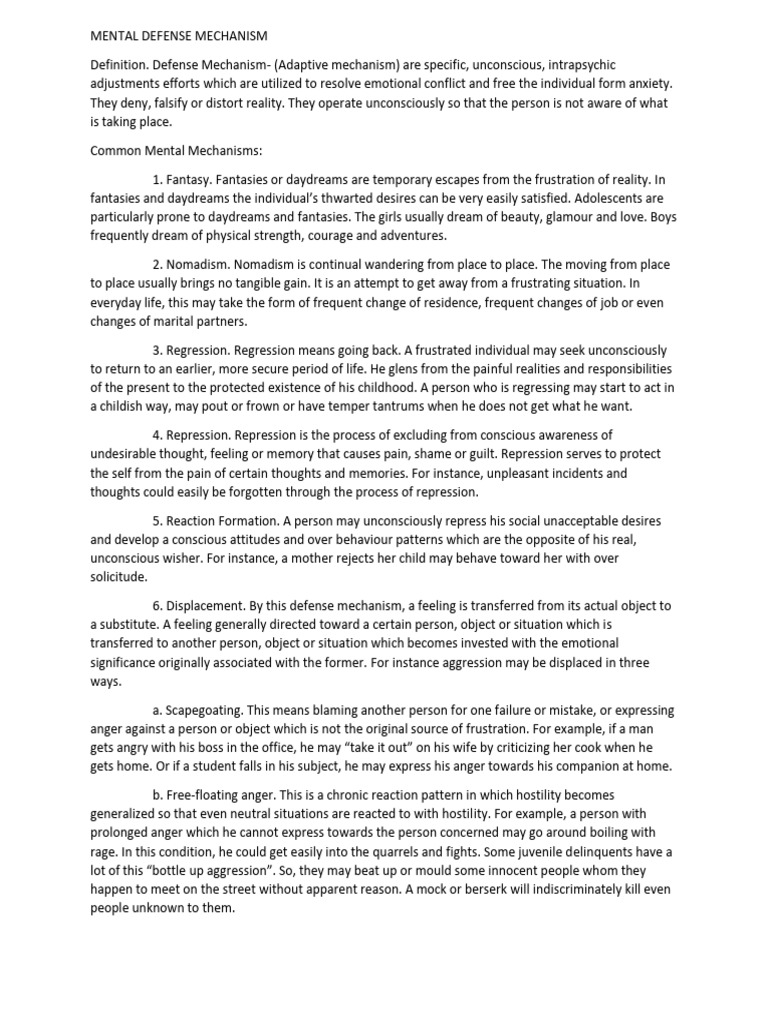 Defense-Mechanism-Fact-Sheets | PDF