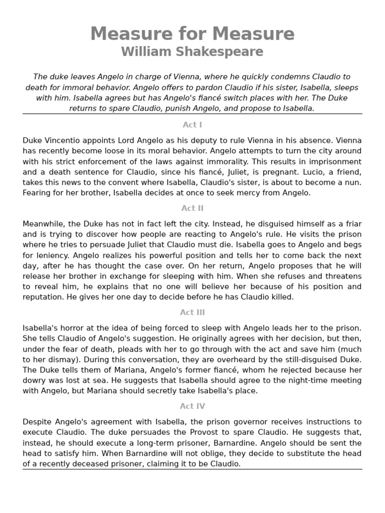 Measure for Measure | PDF