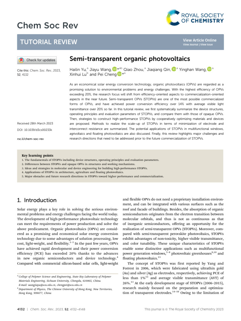 Chem Soc Rev: Tutorial Review | PDF