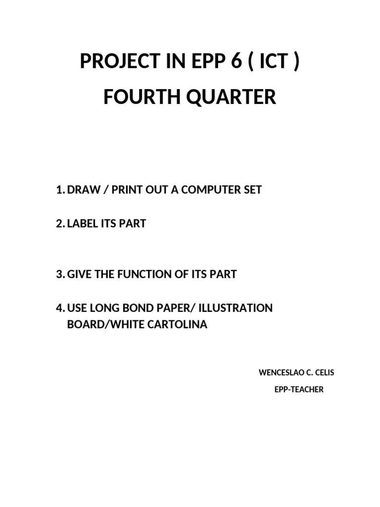 Project in Epp 6 | PDF