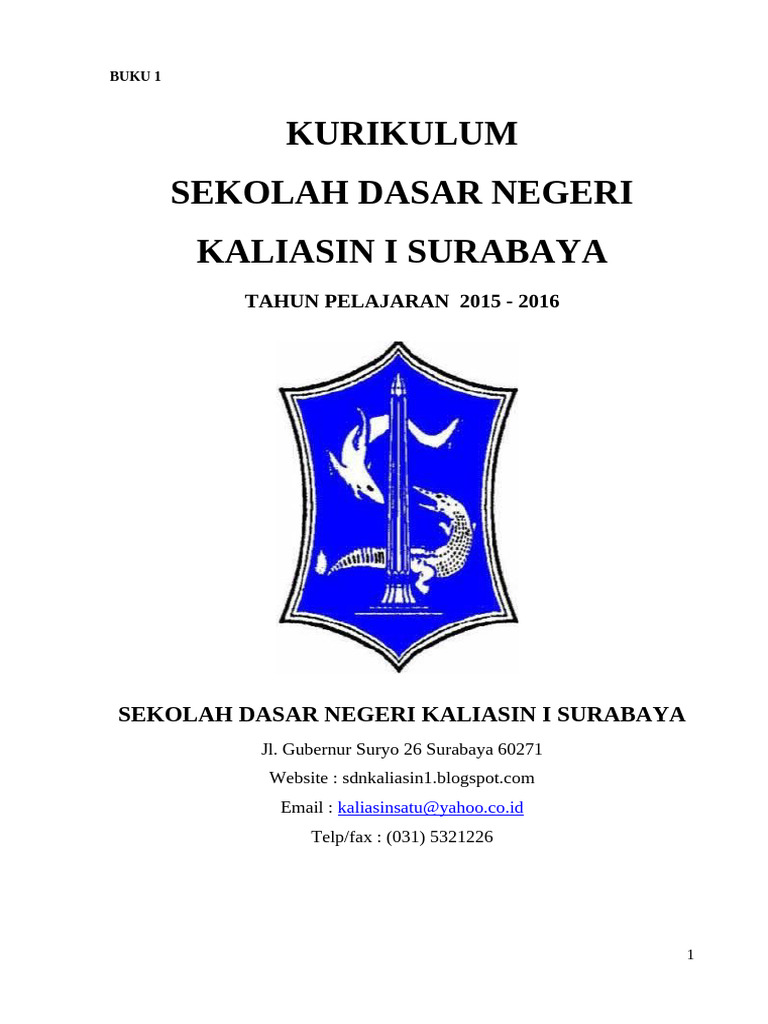 KURIKULUM SDN KALIASIN I 2015-2016 (Fix) | PDF