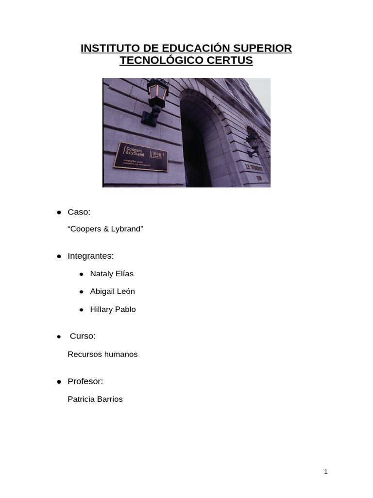 Caso - Coopers & Lybrand | PDF