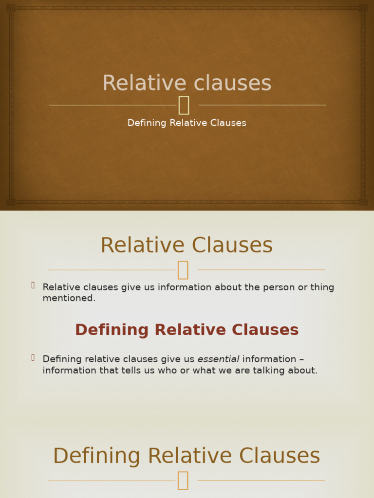 Defining Relative clauses | PDF