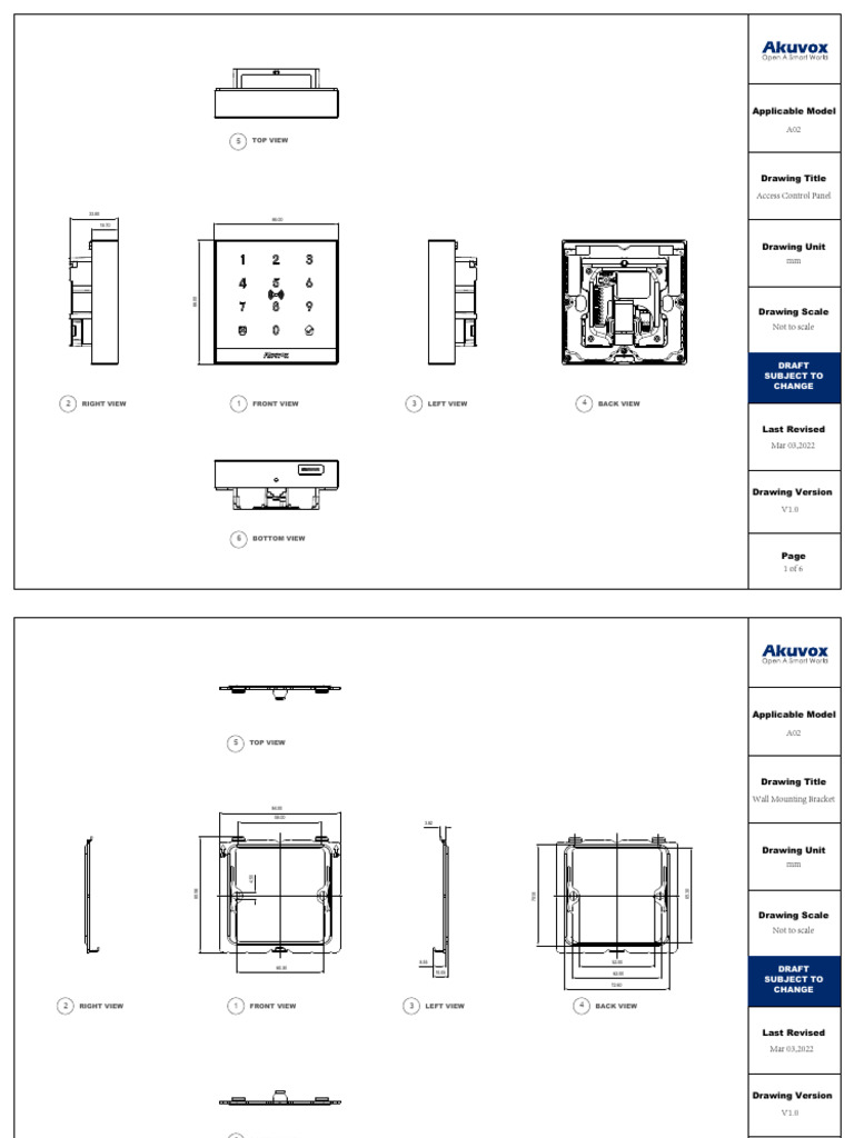 Akuvox A02 Access Control Cutsheet | PDF