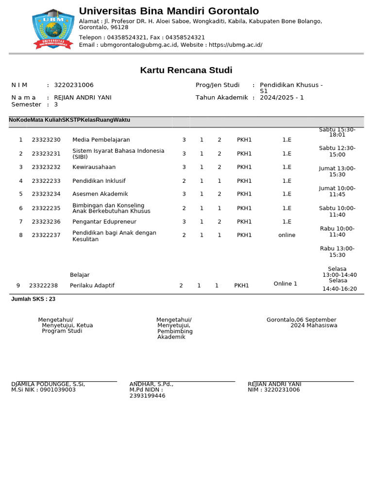 KRS Rejian PKH Ubm | PDF