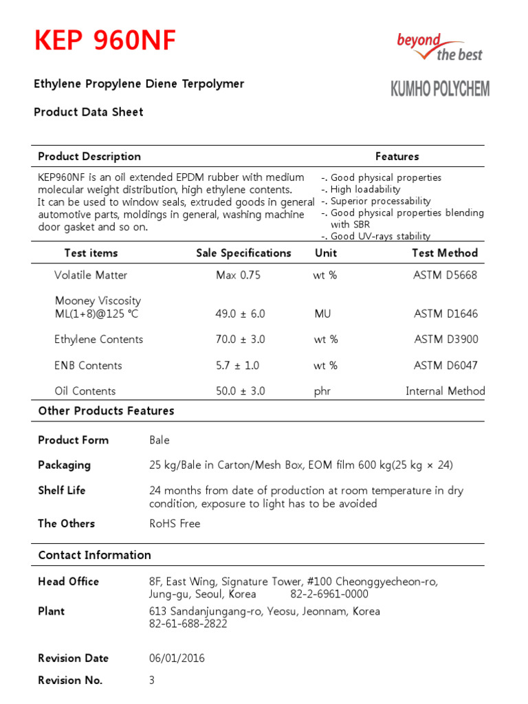 MTC Madhan Epdm (Kep 960) | PDF