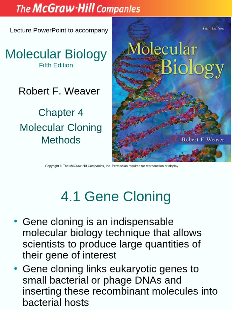 Chapter 4 Molecular Cloning Methods | PDF