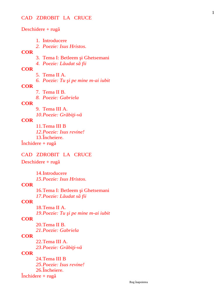 Cad Zdrobit La Cruce | PDF
