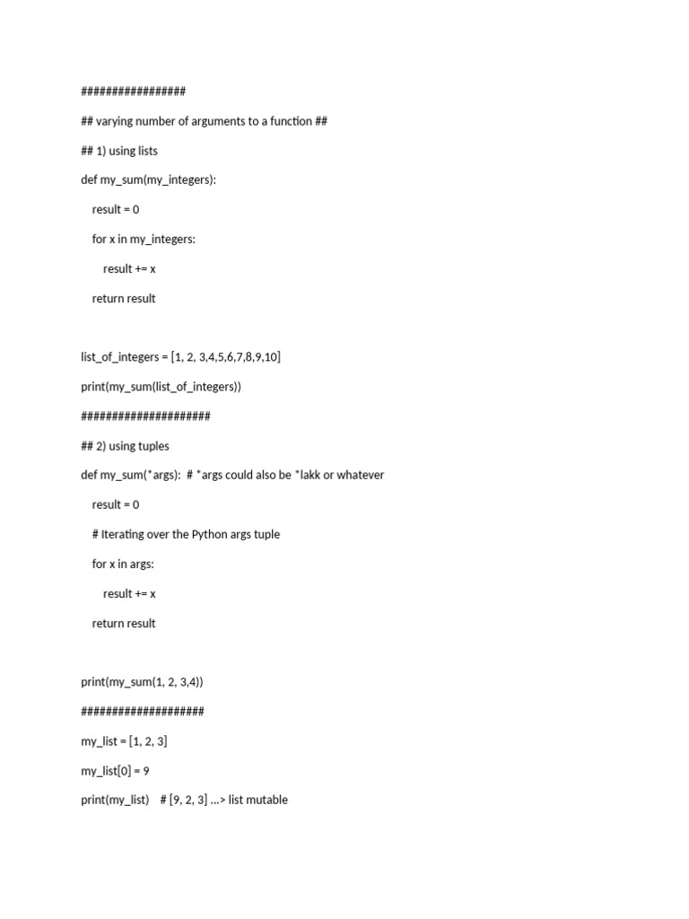 Args and Kwargs in Python | PDF