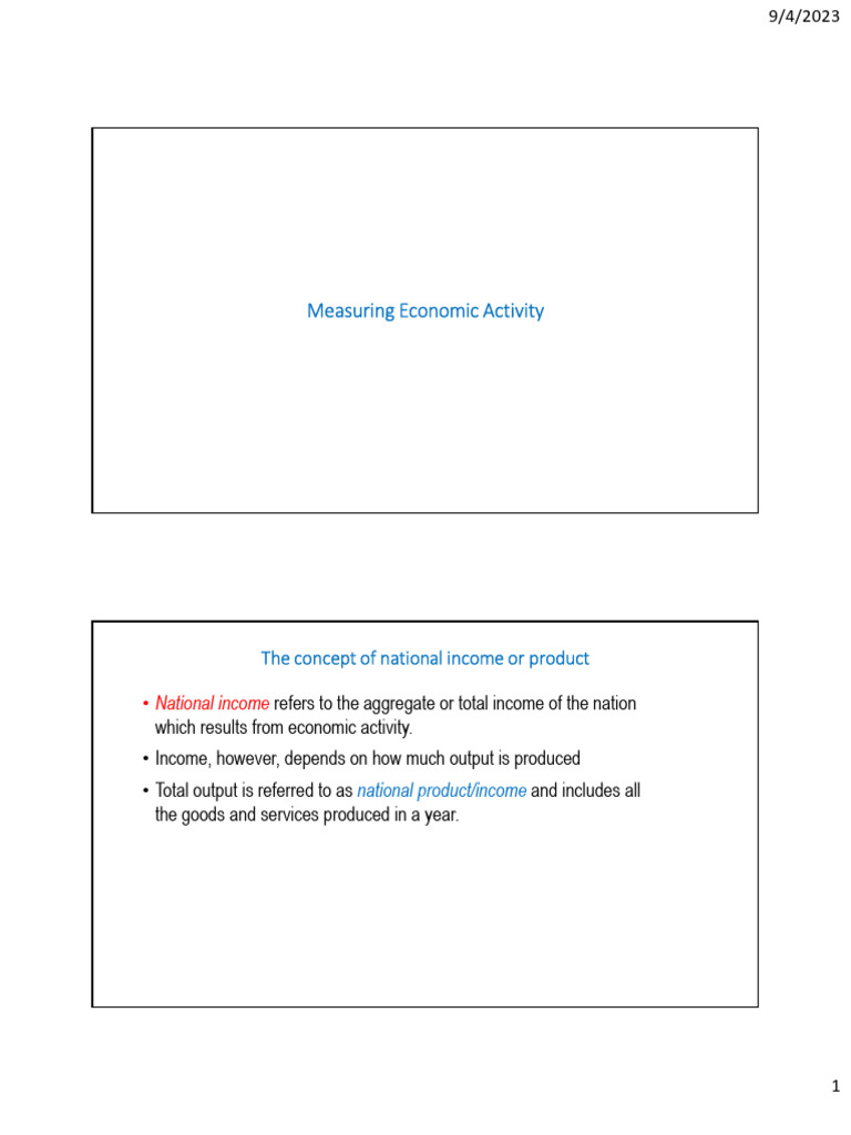 Measuring Economic Activity | PDF