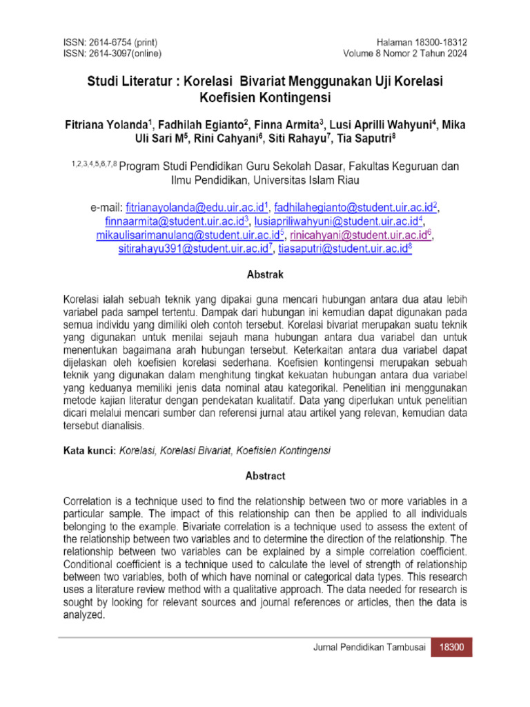 Uji Korelasi I | PDF