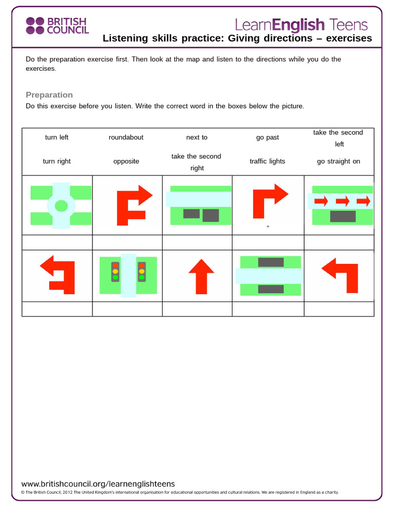 Giving Directions - Exercises 4 | PDF