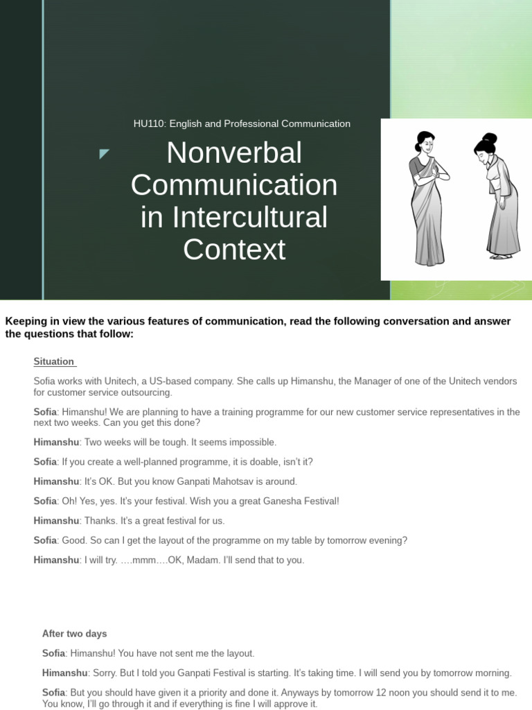 Nonverbal Communication in Intercultural Context | PDF