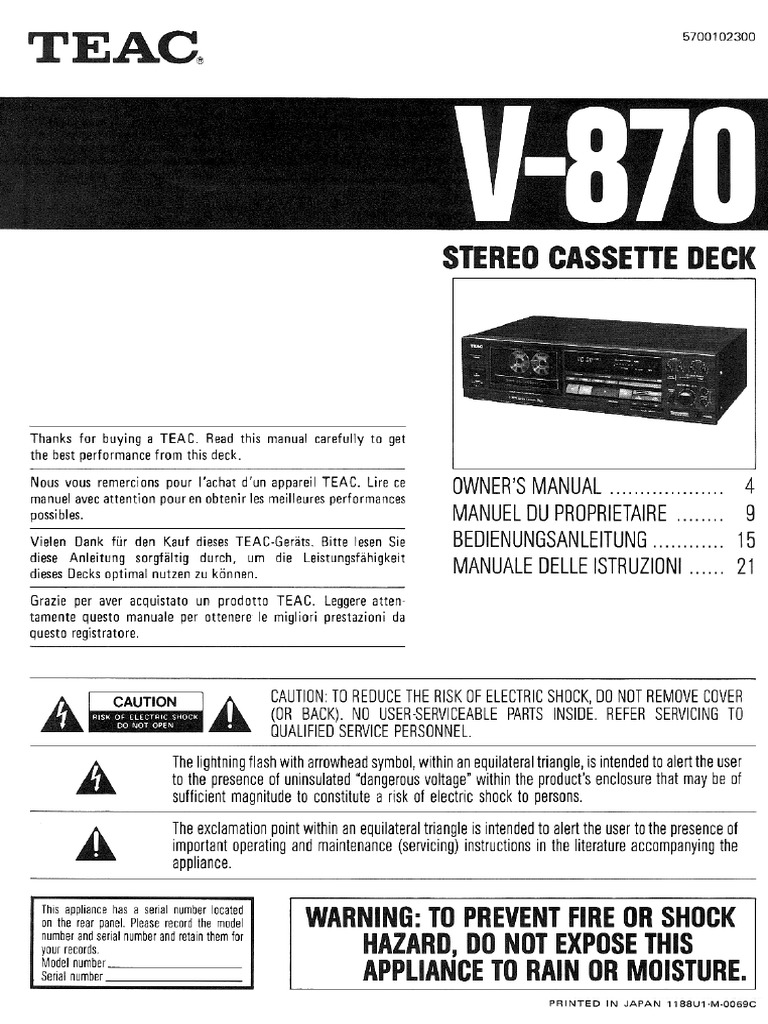 v870 Om Teac en de FR It | PDF