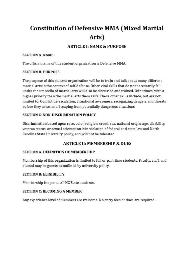 DMMA Constitution | PDF