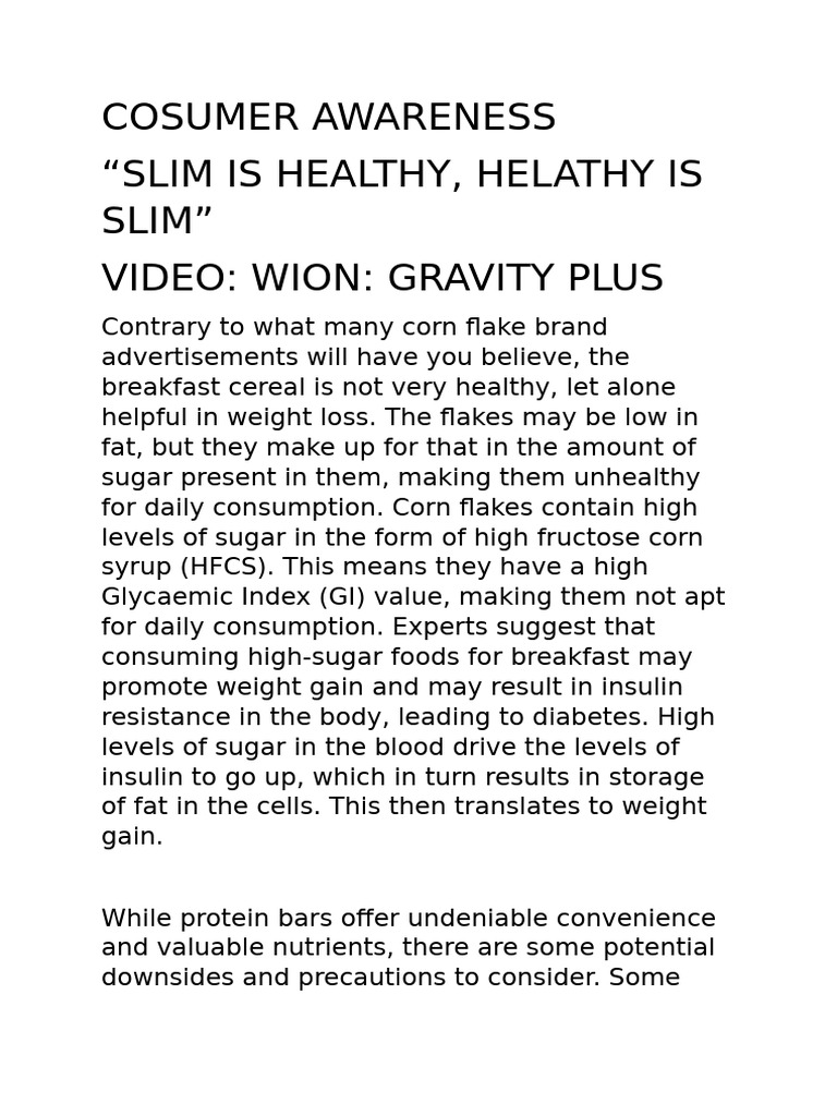 Cosumer Awareness | PDF | Sugar | Diet & Nutrition