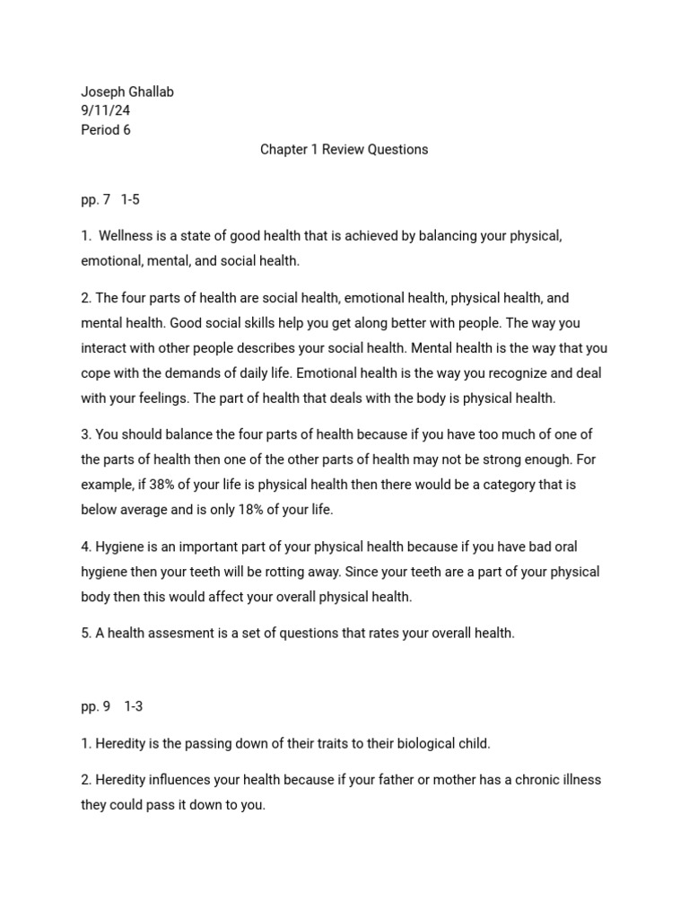 Joseph Ghallab - Chapter 1 Review Questions | PDF