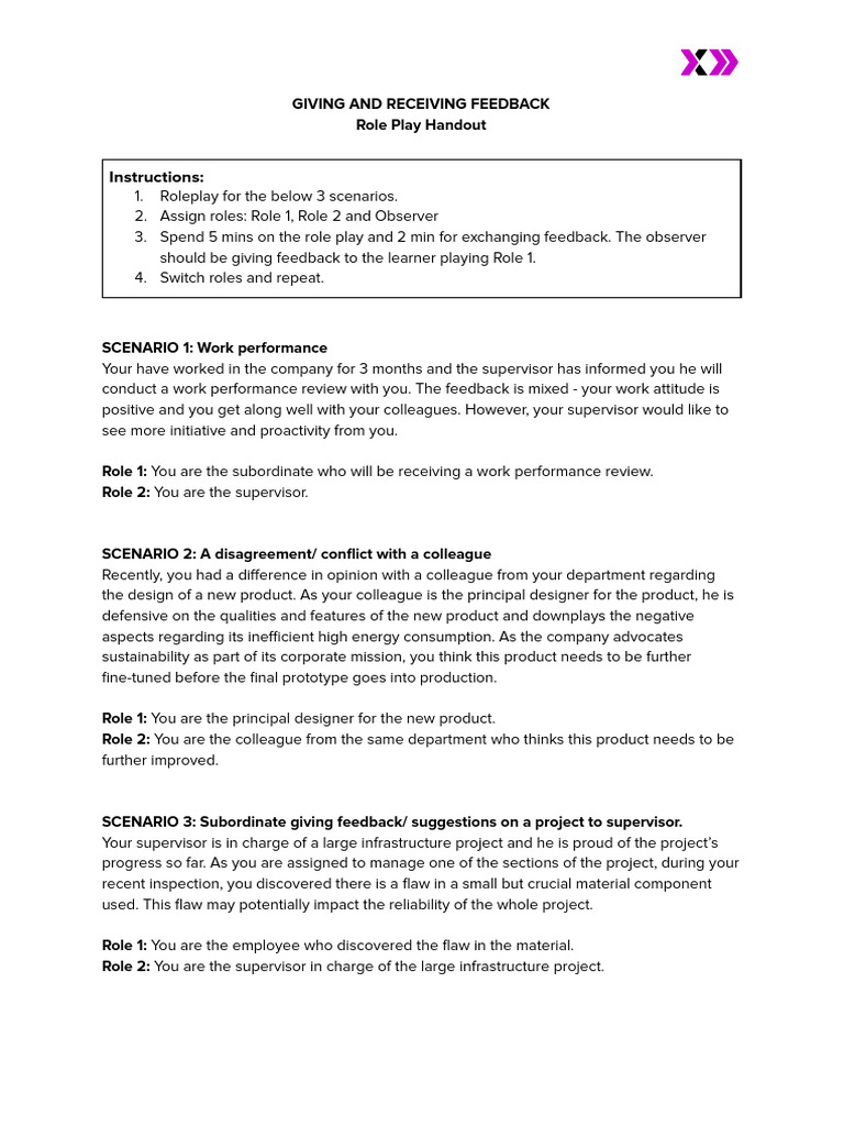 CST-10 - Role Play Handout - VF | PDF