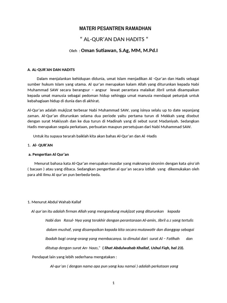 MATERI QURDIS 2023 | PDF