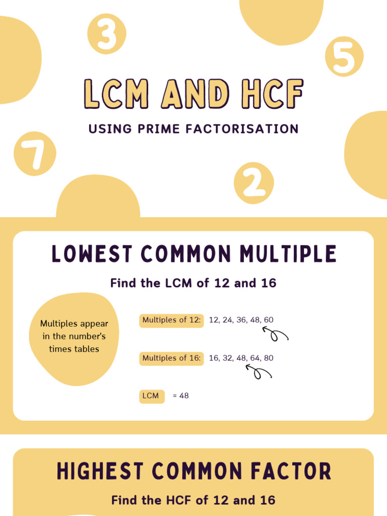 Math Grade 8 (LCM & HCF) - 1 | PDF | Teaching Methods & Materials