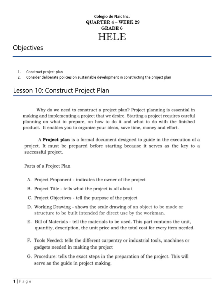 Week 29 HELE 6 | PDF