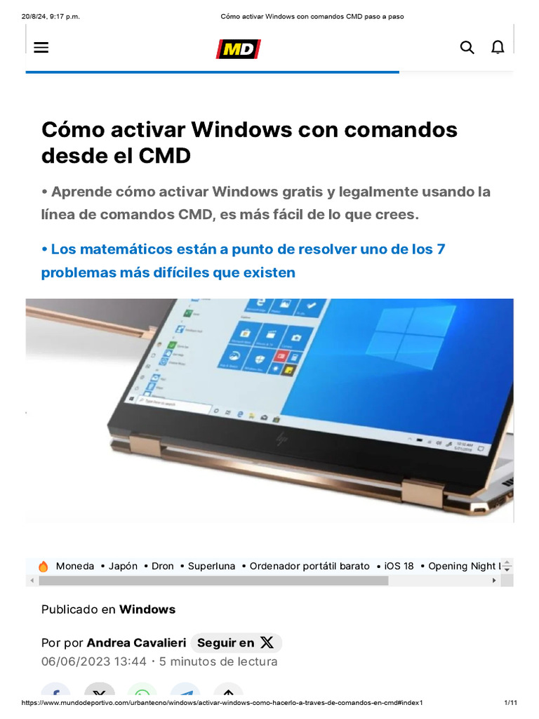 Cómo Activar Windows Con Comandos CMD Paso A Paso | PDF