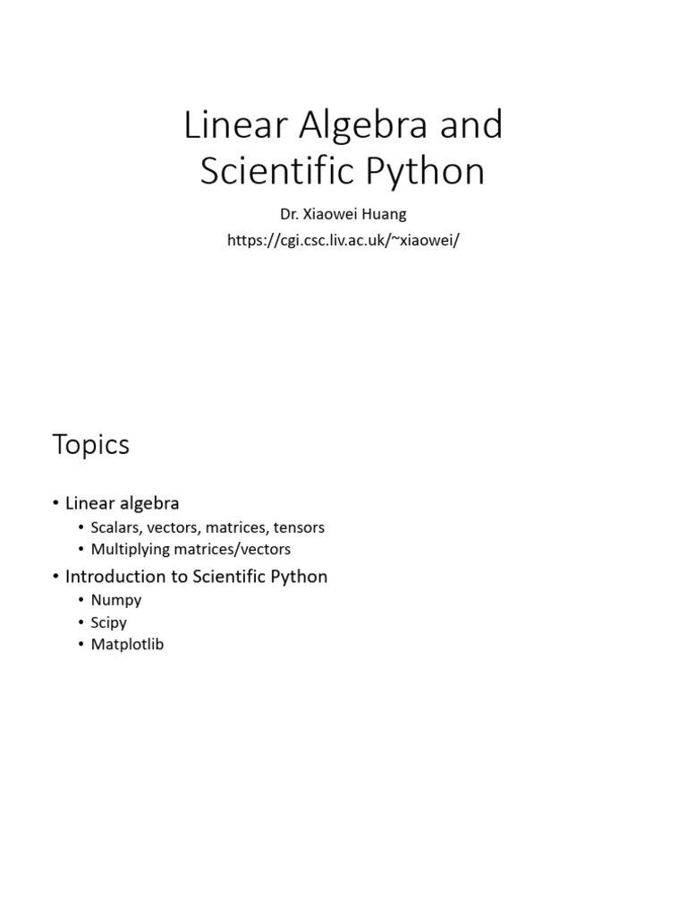 5 Linear Algebra Scientific Python | PDF