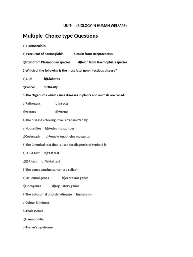 Class 12 TH Biology Practice Questions | PDF