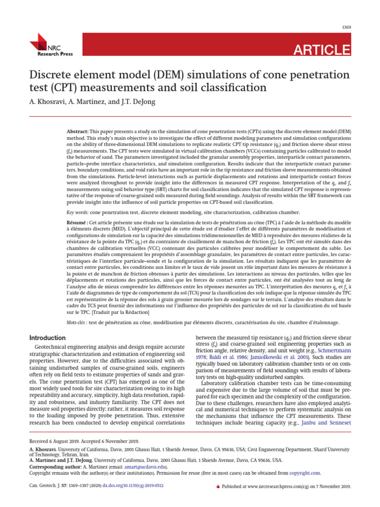 Khosravi Et Al 2019 Discrete Element Model (Dem) Simulations of Cone ...