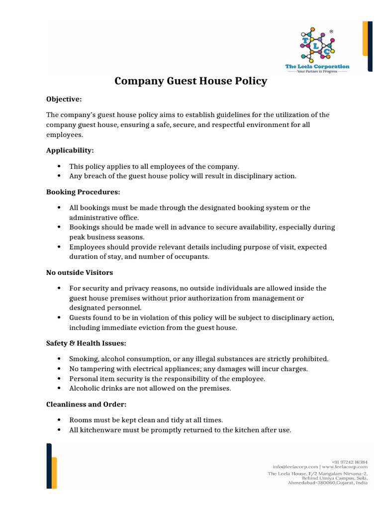 Guest House Policy | PDF