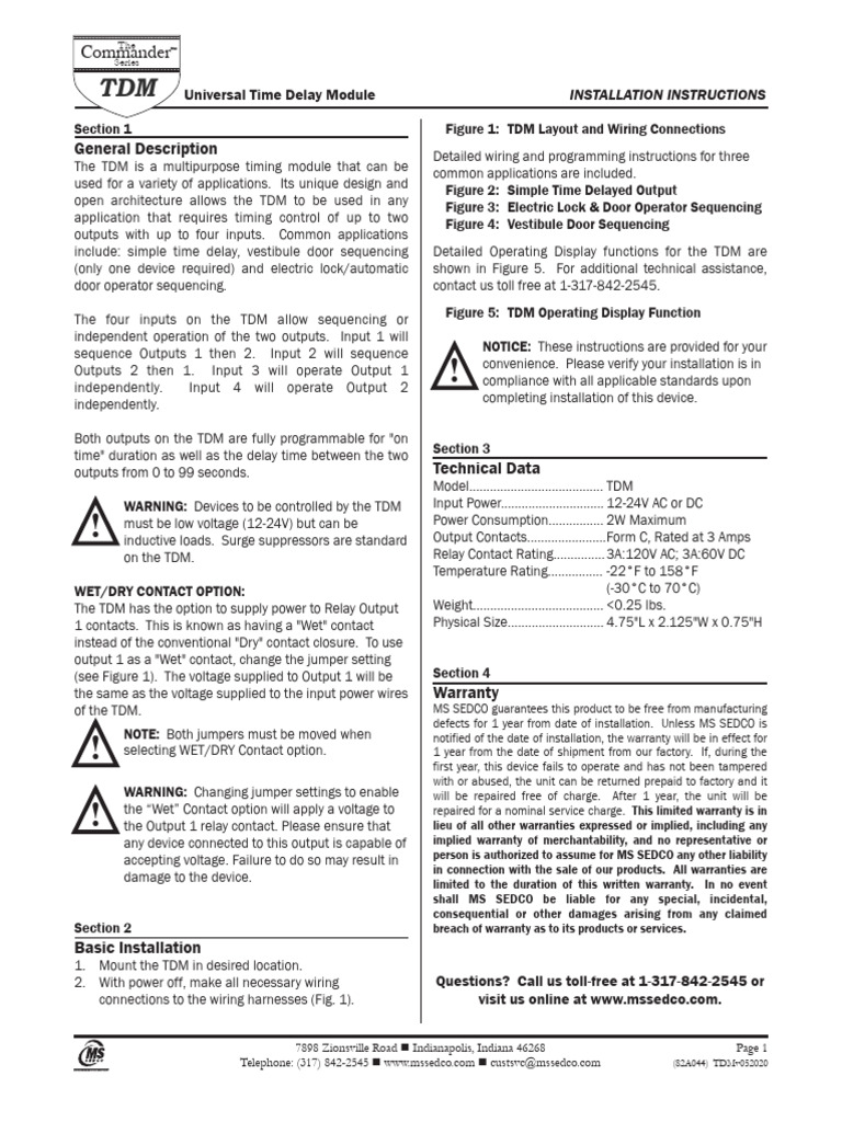 TDM Installation Manual 052020 | PDF