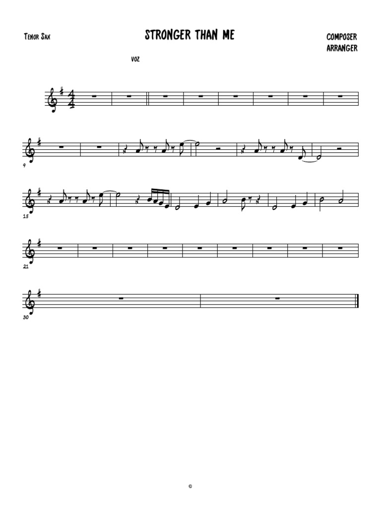 Stronger - Tenor Sax | PDF