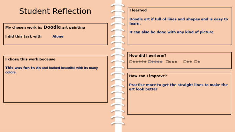 TAPASYA NAIR - Student Portfolio Reflection Sheet | PDF