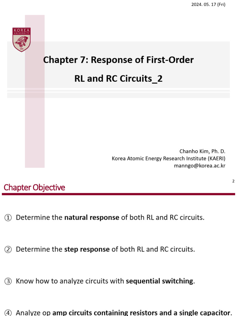Response of First-Order RL and RC Circuits - 2 - For Student | PDF