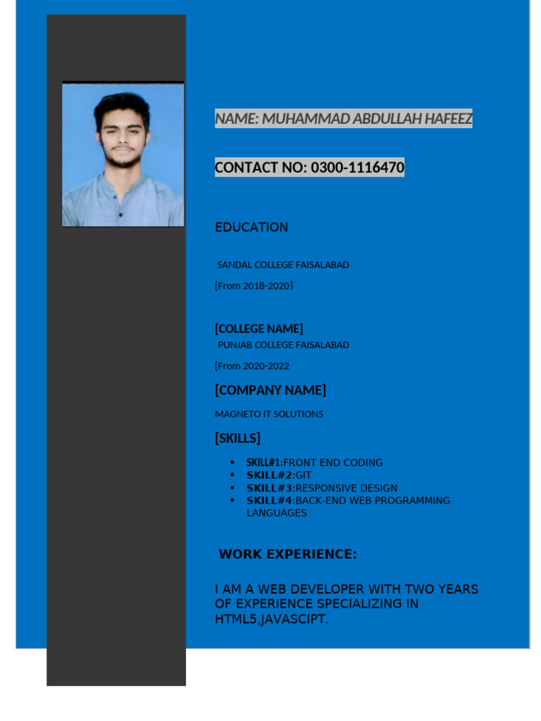 ''ABDULLAH-Resume Docx'' | PDF