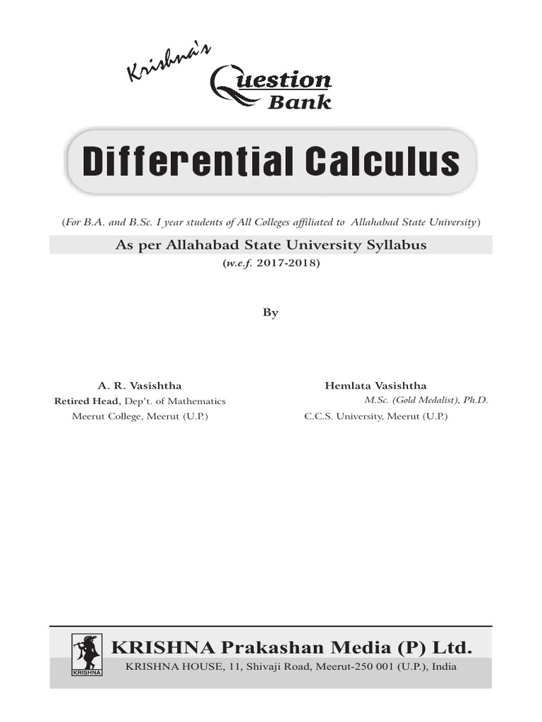 Krishna s Question Bank Diffrential Calculus | PDF