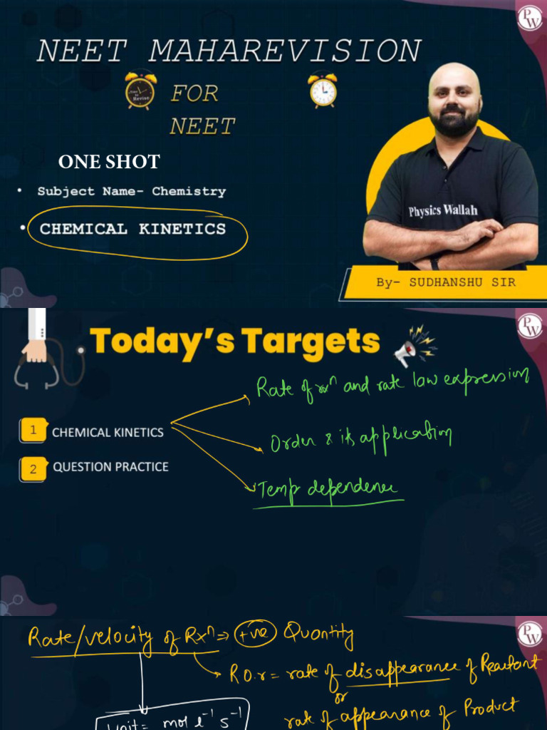 CHEMICAL KINETICS _ Class Notes (ONE SHOT) __ NEET Maharevision | PDF