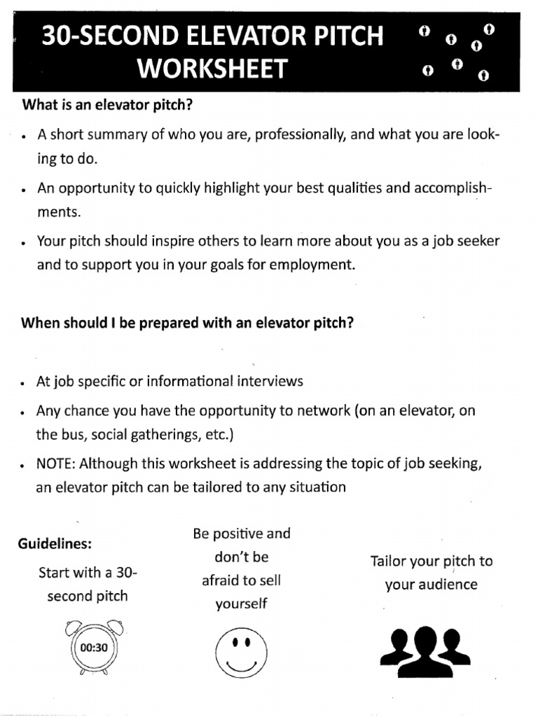 30 Sec Elevator Pitch | PDF