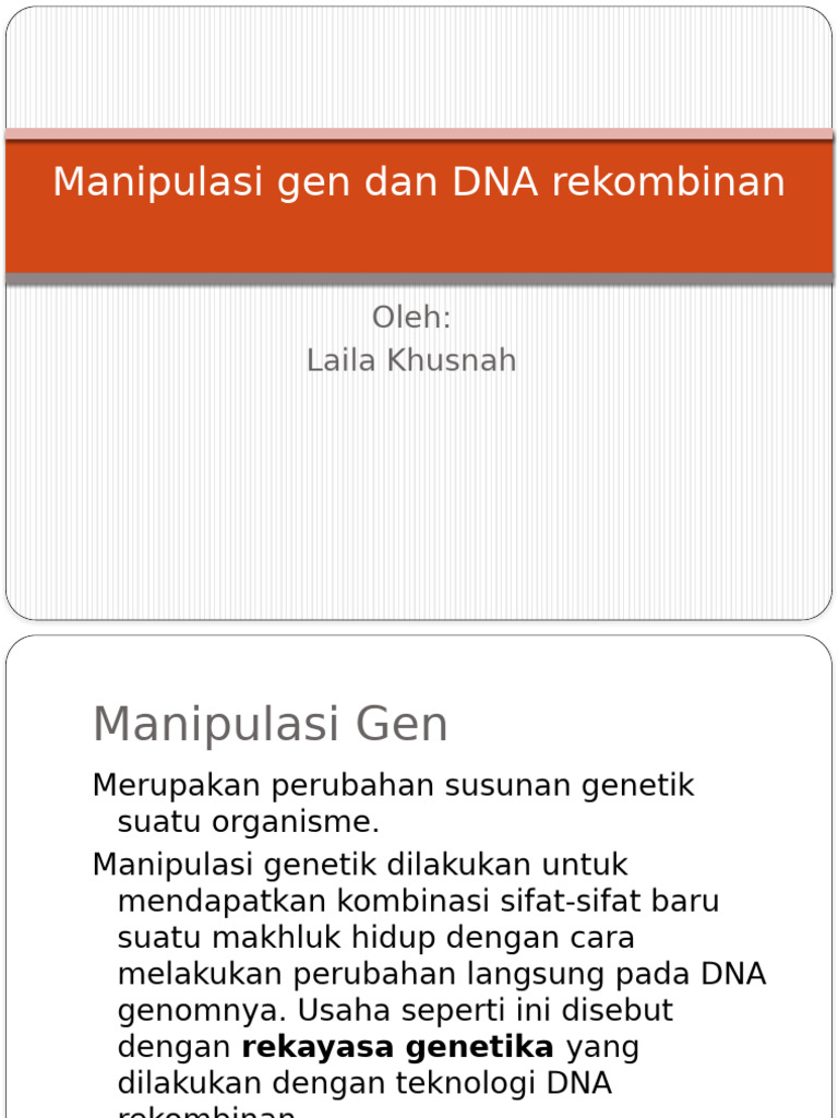 Manipulasi Gen Dan DNA Rekombinan | PDF