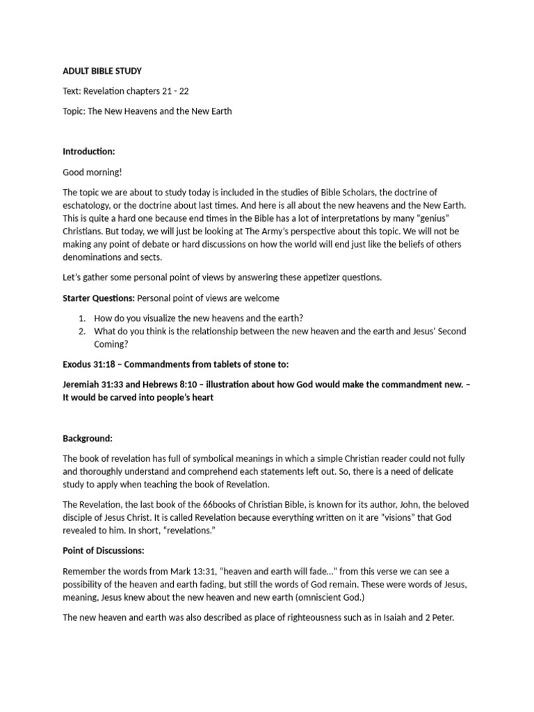 New Heaven and New Earth | PDF | Christian Eschatology | Heaven