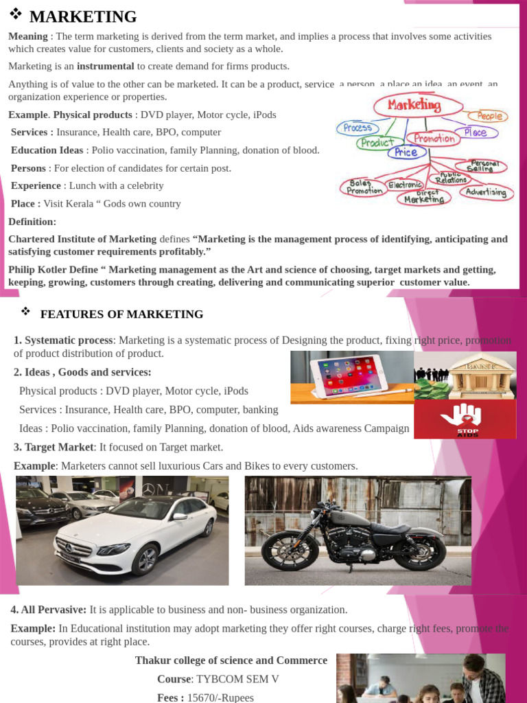 Marketing Features and Evolution of Marketing | PDF