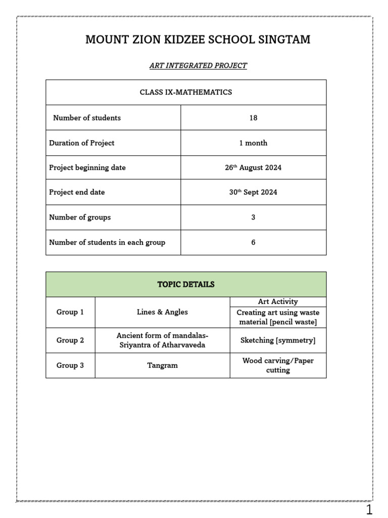 Art Integrated Maths | PDF